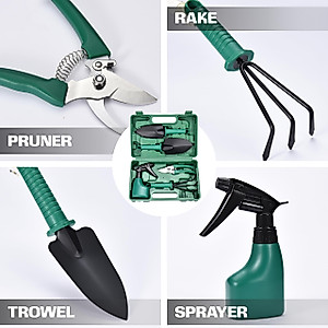 Garden Tool Set 5pcs - Gardening Hand Tools - Garden Kit, Tool Box Set for Yard or Indoor Gardening - Small Garden Planting Tools - Garden Essentials - Gift for Garden Lovers