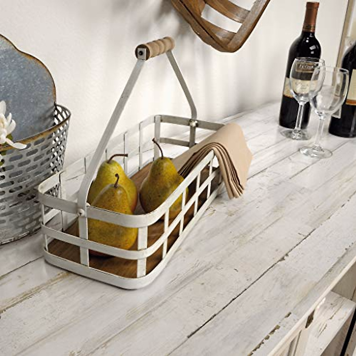 Sauder Barrister Lane Credenza, for TVs up to 60", White Plank finish