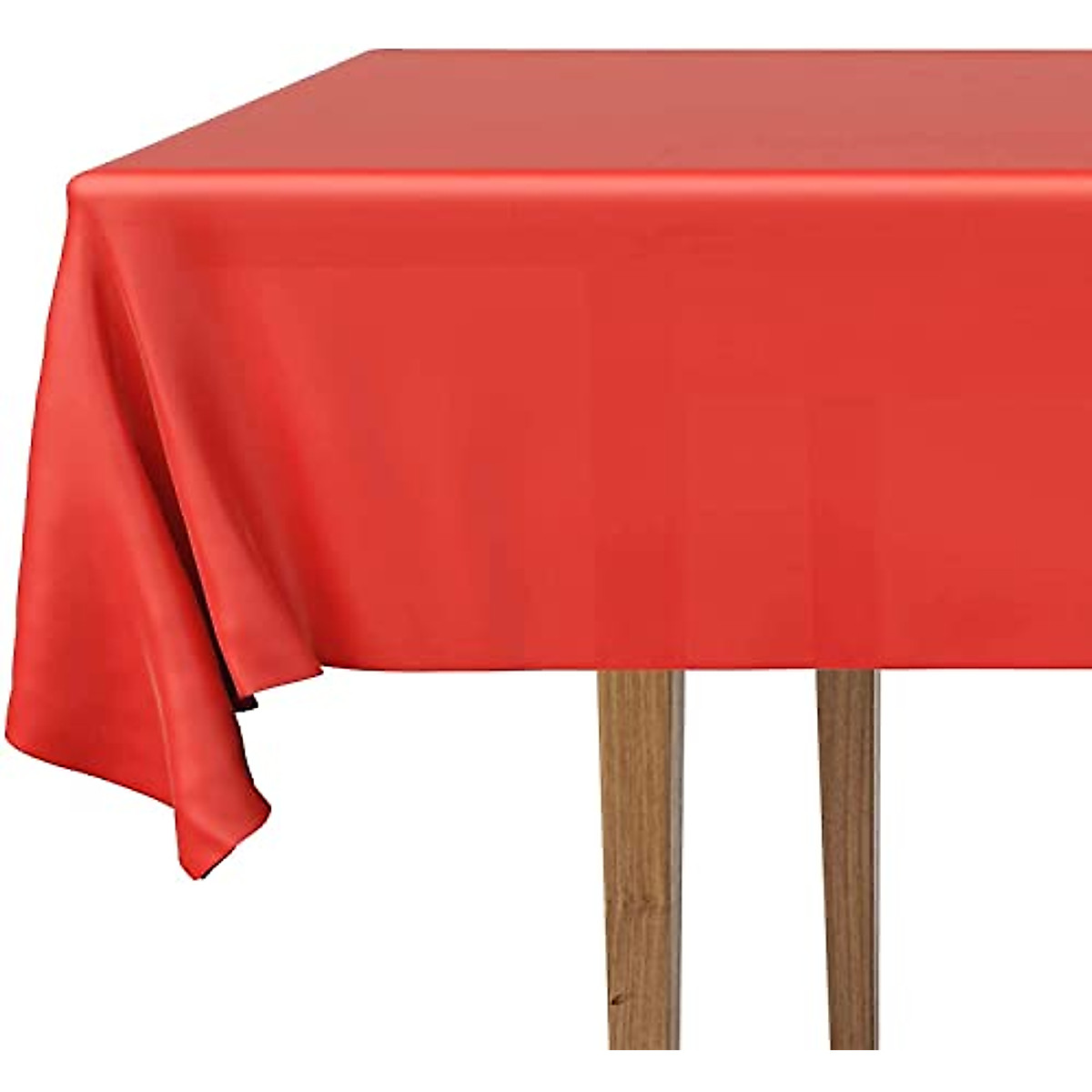 DecorRack 12 Pack Rectangular Tablecloths -BPA- Free Plastic Cloths, 54 x 108 inch, Dining Table Cover Cloth for Parties, Picnic Tables, Camping and Outdoor, Disposable or Reusable in Red (12 Pack)