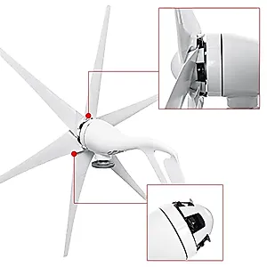 QAZNHODDS Wind Turbine Generator kit, 6000W 6 Blade Wind Industrial Machinery Equipment with Wind Boosting Controller for Terrace, Marine, Motorhome, Chalet, Boat,3,12V