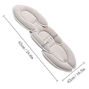 Innokids Head and Body Support Pillow Infant Car Seat Insert for Newborn to Toddler Stroller Cushion for Baby Shower Gifts (Gray)