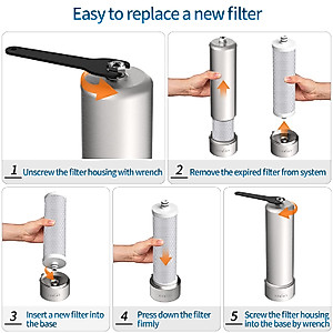 OEMIRY OM-CF01 Countertop Water Filter & OM-CF01 Replacement Filter, Reduces 99.99% Lead, Chlorine, Heavy Metals, Bad Taste & Odor (2 Filters Included)