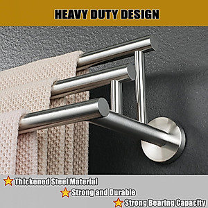 Alise Bath Towel Bars Towel Racks for Bathroom Lavatory,3 Towel Rails Large Towel Holder SUS304 Stainless Steel Towel Hanger Wall Mount,Brushed Nickel GYT6903-LS