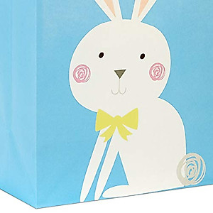 Hallmark 11" Large Easter Gift Bags (3-Pack: Easter Basket, Bunny, "Happy Easter" Stripes) in Yellow, Blue, Green