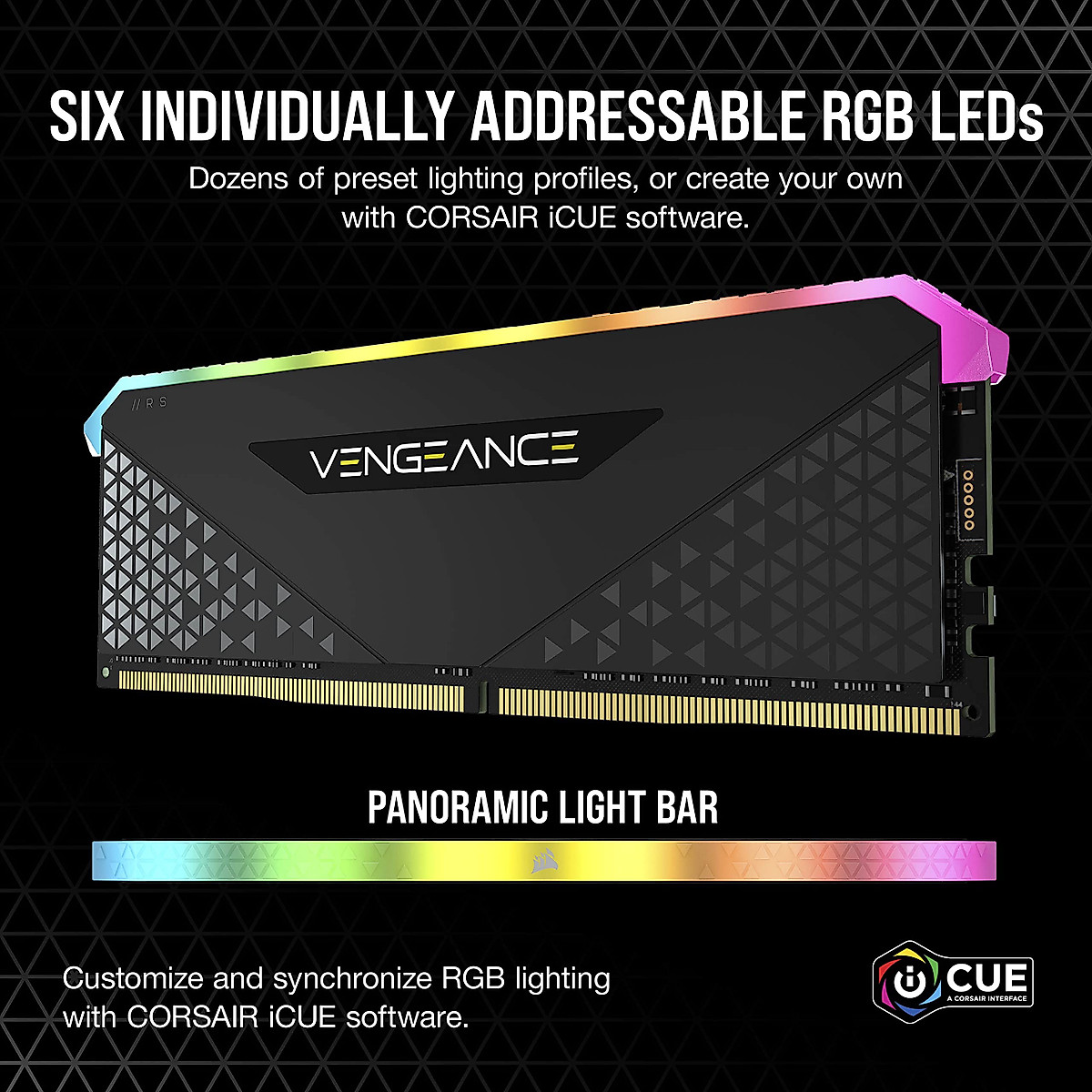 CORSAIR VENGEANCE RGB RS 32GB (2x16GB) DDR4 3200 (PC4-25600) C16 Desktop memory