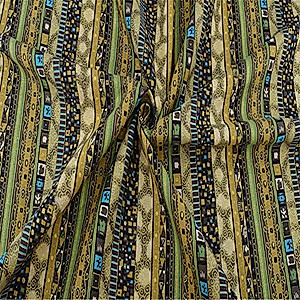 LKJYBG 5pcs 10x8in Cotton Craft Fabric Bundle Squares,Colored Printing Fabrics Ethnic Style Pattern Striped Bronzing Handmade Patchwork Set for DIY Sewing Patterns Craft Hats Clothes Cushions