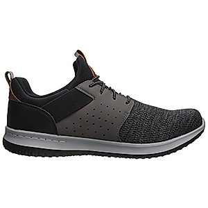 Skechers Men's Classic Fit-Delson-Camden Sneaker, Black/Grey,11 Wide US