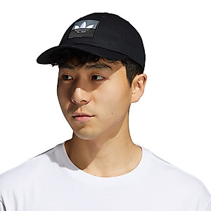 adidas Originals Men's Originals Slice Trefoil Strapback, Black/Blue Oxide/White, One Size