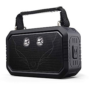 DOSS Bluetooth Speaker, Traveler Wireless Bluetooth Speaker with 20W Stereo Sound and Bold Bass, IPX6 Waterproof, Wireless Pairing, 12H Playtime, 5 Light Modes, Portable Speaker for Outdoor-Black