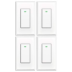 Smart Switch WiFi Light Switch No Hub Required, Light Switch Alexa Compatible with Google Assistant Requires Neutral Wire,Timer Schedule, KULED K36 4Pack