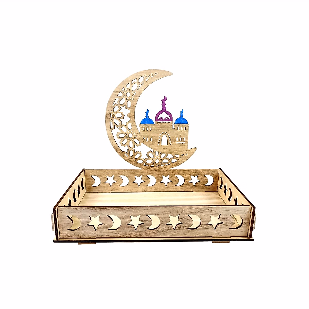 KYMY Eid Mubarak Dessert Tray,Moon Star Plate Tray for Islamic Muslim Festival Party,Dessert Food Fruit Storage Tableware for Ramadan and EID Mubarak