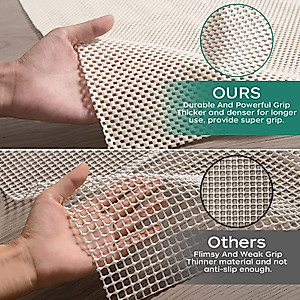 BAGAIL BASICS Non Slip Rug Pad Gripper Round 8 Feet Extra Thick Carpet Pads for Area Rugs and Hardwood Floors, Keep Your Rugs Safe and in Place