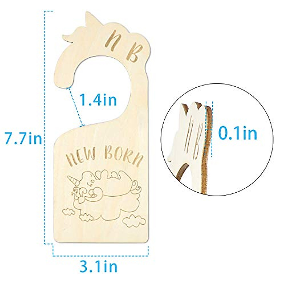 Unicorn Baby Closet Divider,NB to 24 Months 7 Sets of Wood Baby Cloth Organizer by Age and Size Nursery Infant Wardrobe Divider Gift for Newborn Baby Shower (Cartoon)