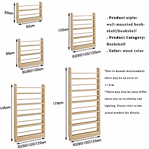 Floor Bookcases Display Racks Tall Thin 10cm Standing 2-8 Tier Bookshelves Wood Frame Behind The Door Open Storage Rack Shelf Book Shelf for Bedroom, Living Room, Home Office