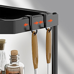 JRK Technology Kitchen Corner Shelf Countertop 2 Tier Bathroom Corner Counter Organizer Cabinet Corner Storage Shelf Spice Rack Kitchen Countertop Organizer Black