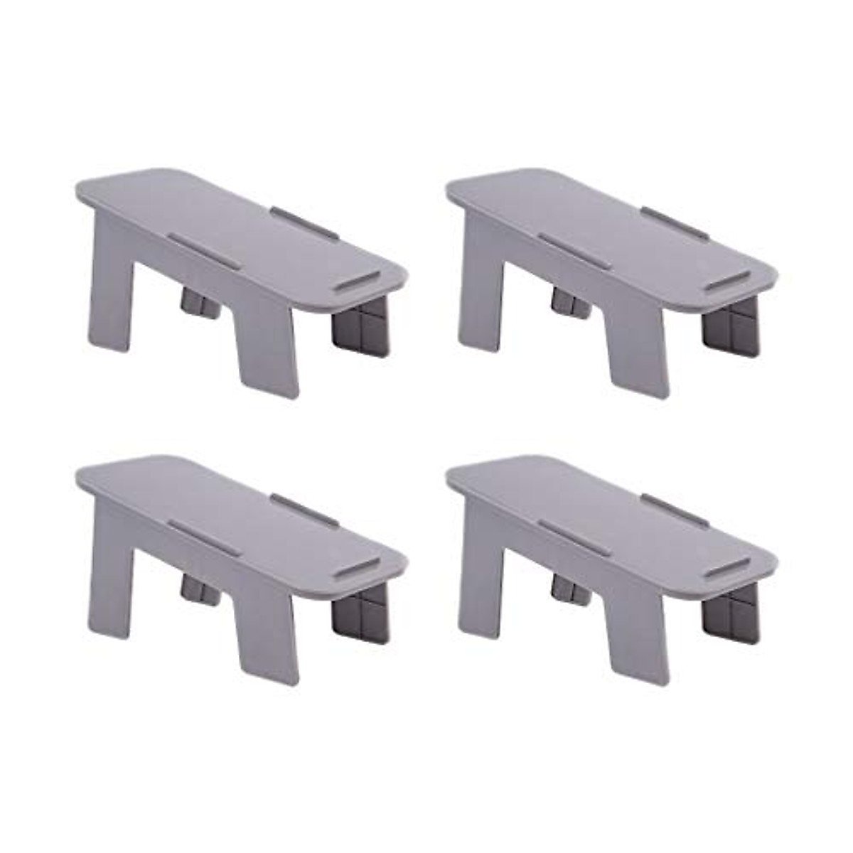 HEALLILY Corner Shoe Shelf 4pcs Shoe Stacker Shoes Organizer Shoe Racks Space Saver for Closet Organization Grey Two Tier Shoe Rack