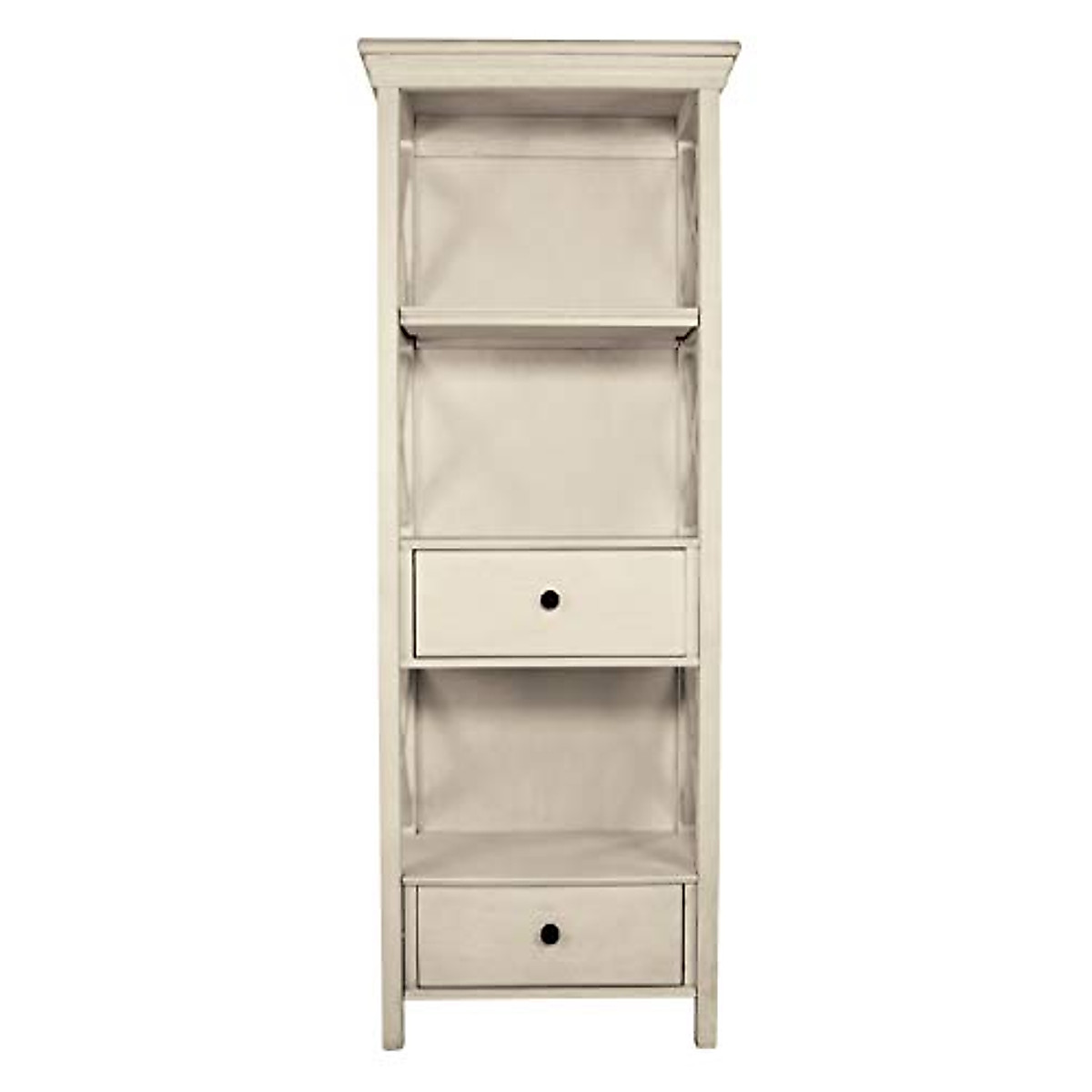 Signature Design by Ashley Bolanburg Cottage Chic Display Cabinet or Bookcase, Antique White