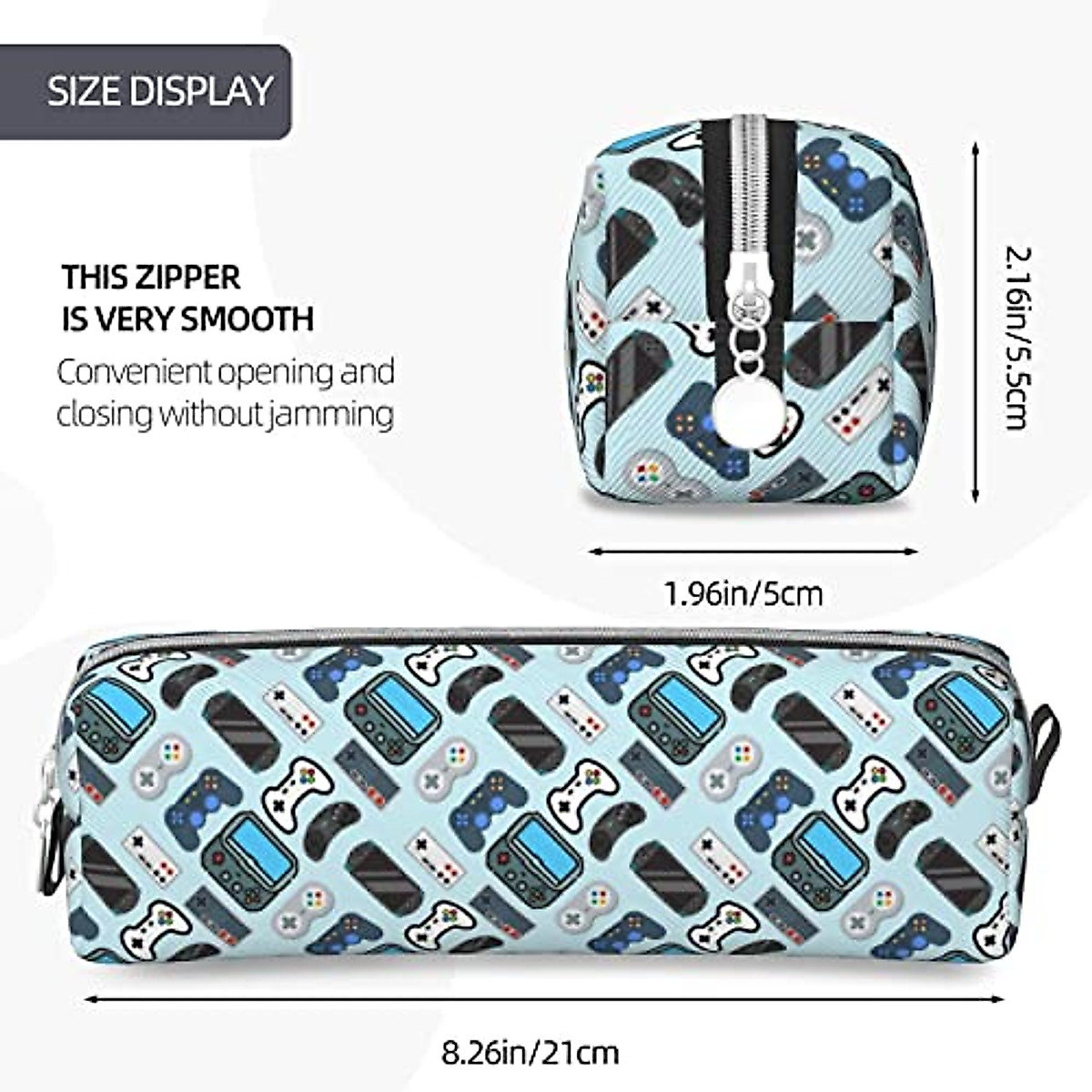 Hozojuw Gaming Pencil Case, Large Capacity Gamer Pencil Pouch With Zipper, Durable Pen Pencil Box, Stationery Desk Organizer Bags For Teens Boys Girls Women Office (Gaming)