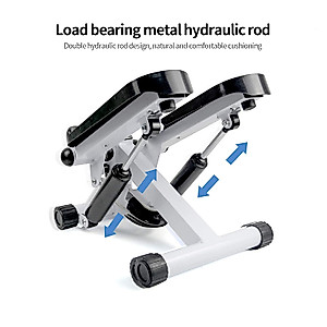 Nisorpa Mini Stair Stepper with Resistance Bands, Portable Stair Climber Exercise Machine, Waist Fitness Twister Step Machine for Full Body Workout, 330 Lbs Capacity