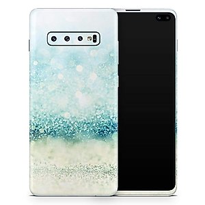 DesignSkinz Teal and Aqua Unfocused Sparkling Orbs Protective Vinyl Decal Wrap Skin Cover Compatible with The Samsung Galaxy S20 (Screen Trim & Back Glass Skin)