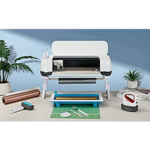 AOOIIN Adjustable Stand for Cricut Maker and Explore Air Series, Extra Legs Stand for Cricut Riser with Vinyl Roll Holder Rod for Cricut Accessories, Space Expansion and Organizer for Cricut Machine