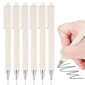 RIANCY 6PACK Cute pen, black gel in pens 0.5mm Fine tip Black Ink fine point Pen Black ink Pens Quick Dry Ink Smooth Writing Pen for note taking Office School art supply