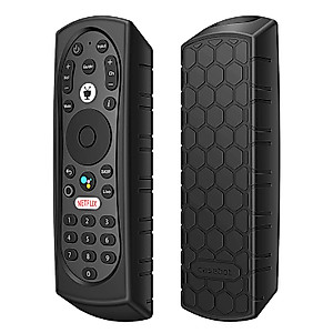 Fintie Protective Case for TiVo Stream 4K Remote – CaseBot (Honey Comb Series) Lightweight (Anti-Slip) Shockproof Silicone Cover for TiVo Stream 4K Remote Controller, Black