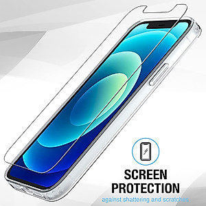 FlexGear Case for iPhone 12 Mini with 2X Glass Screen Protectors [Full Protection] - Crystal Clear