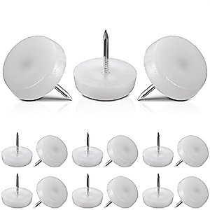 100Pcs Furniture Sliders for Hardwood Floors - Chair Leg Floor Protectors Nail Furniture Slider Nylon Sliders for Moving Furniture Table Feet Glides - 18mm Furniture Pads for Chair Leg Protectors