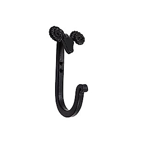 The Metal Magician Sheep Headed Iron Hooks Wall Mount Black Hanger Set of 3 Heavy Duty Towel Holder for Hanging Hats, Coat, Keys, Clothes, Bags Closet Hooks for Bathroom, Kitchen, Entryway