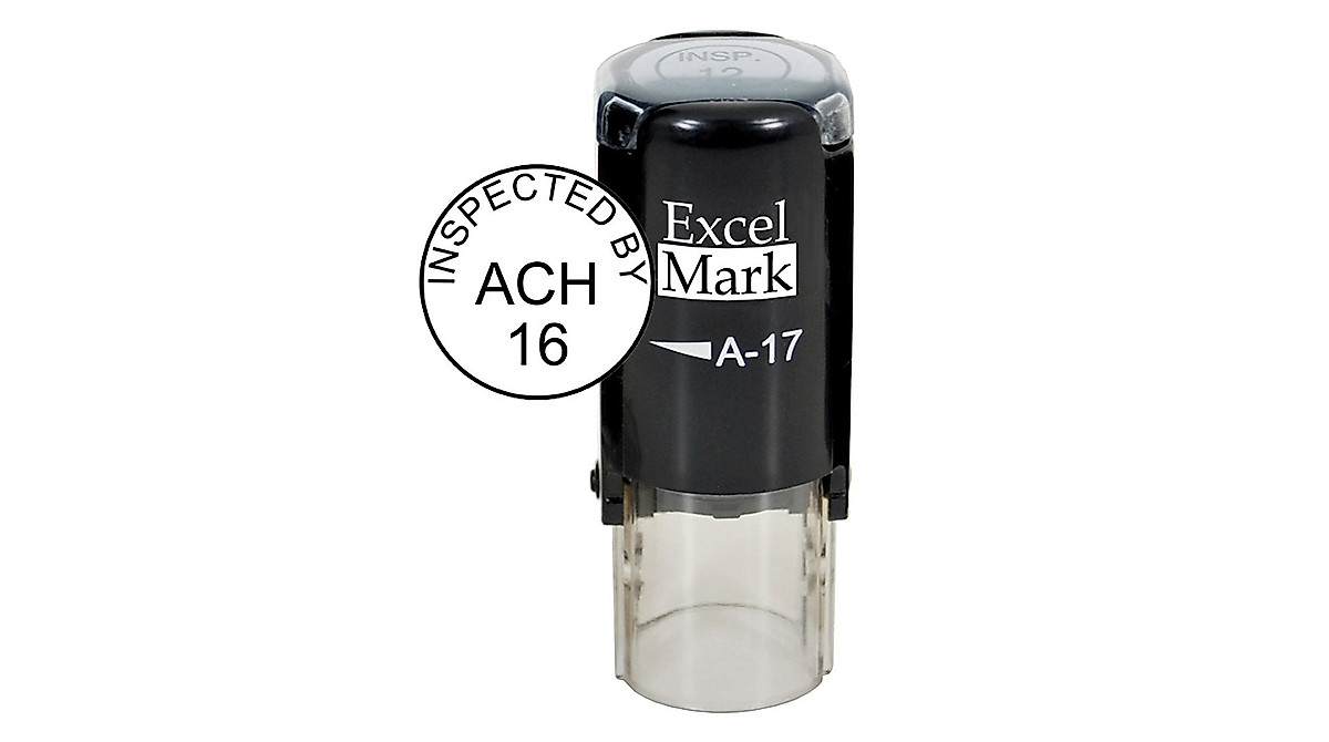 Custom Round Self Inking Inspection Stamp - ExcelMark