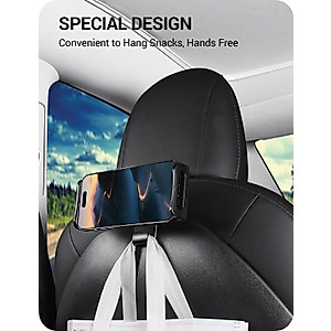 BASENOR 2025 Upgraded Tesla Model Y Model 3 Model S Model X LR/Plaid Tablet Holder Headrest Tablet Mount, 360° Adjustable Travel Rotation Tesla Car Headrest Stand Cradle Accessories