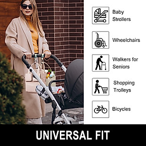 Gukeniu Baby Stroller Hooks for Hanging Bags, Universal Stroller Clips Accessories, Mommy Hook for Diaper Bag, Shopping Cart, Purse, Backpack - 2 Pack, Abstract Leaf