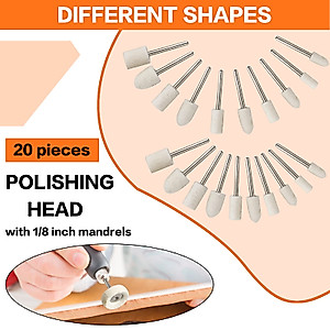 134PCS Polishing Buffing Wheel Polishing Kit Compatible with Dremel, Polishing Wheel Rotary Tool Accessories with 1/8" Shank, Abrasive Wheel Buffing Polishing Wire Brushes Wool Felt Cotton Mounted