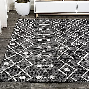 JONATHAN Y SMB131E-3 Nokat Tribal Bohemian Indoor Outdoor Area-Rug Bohemian Rustic Easy-Cleaning Bedroom Kitchen Backyard Patio Non Shedding, 3 X 5, Black/Ivory