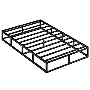 POOUPHV Twin Box Spring 5 INCH High Profile Metal Heavy Duty Easy Assembly Sturdy Box Springs Mattress Foundation Extra-Strong Support No Noise Easy to Clean