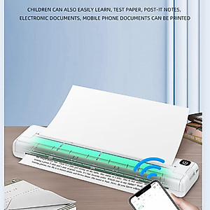 Portable Inkless Printer, A4 Thermal Printer with, Rechargeable Battery, Wide Compatibility for School Office, Easy to Use