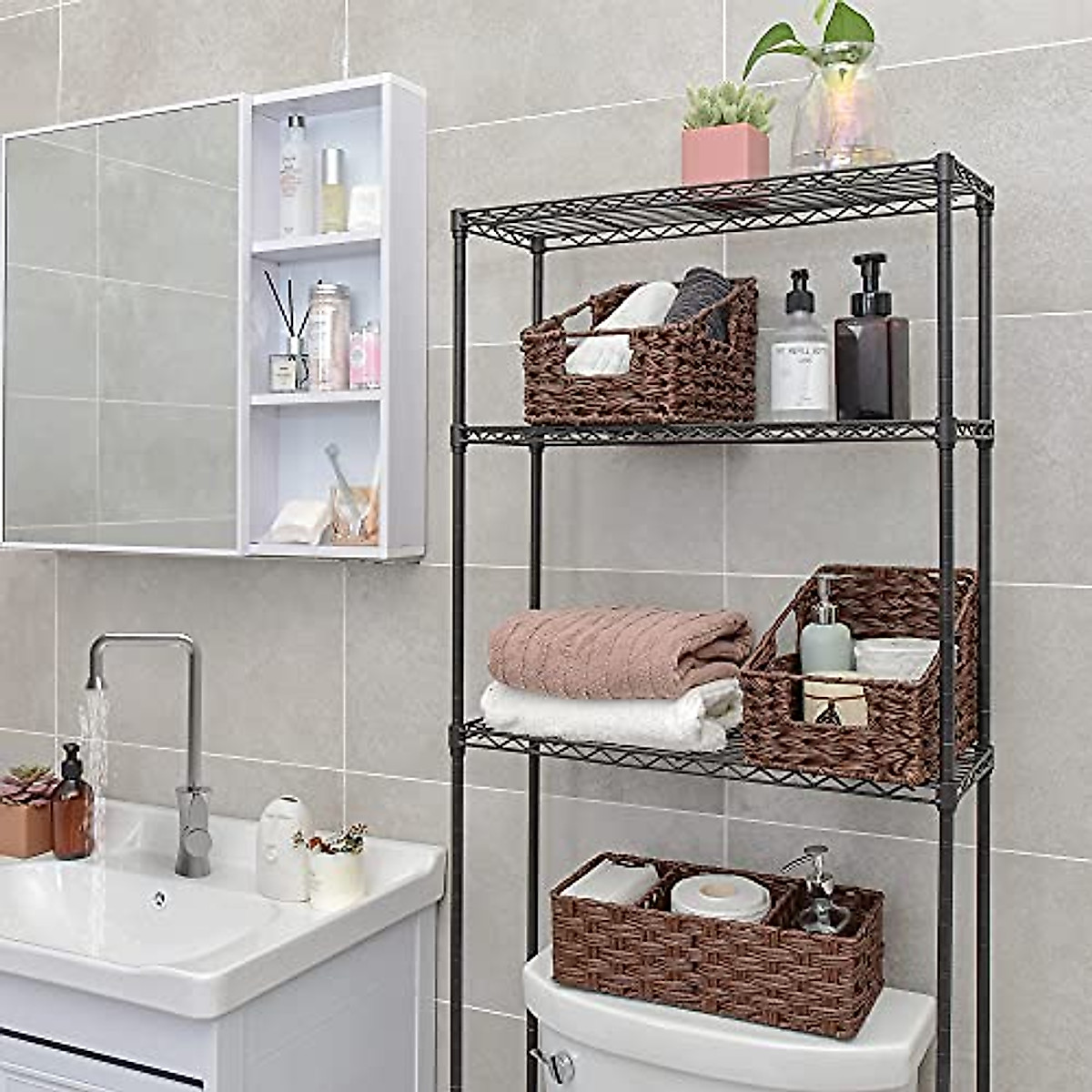 GRANNY SAYS Bundle of 3 Sets Woven Storage Baskets for Shelves