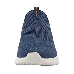 Skechers Men's Ultra Flex 3.0 Smooth Step Hands Free Slip-ins Sneaker, Navy Knit Trim, 8