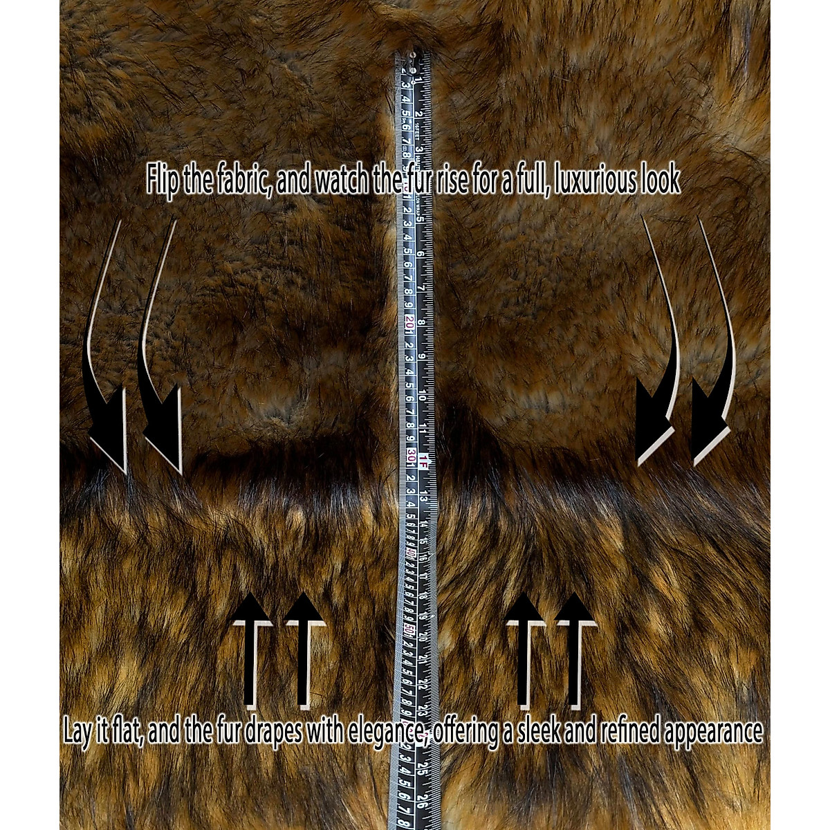 Faux Animal Fur Short/Long Pile 1400gram Heavy 65" Wide Fabric Full, Plush, Warm Soft Coat, Fashion Fursuit Costume - Sold by Continuous Yard (Grizzly Bear)