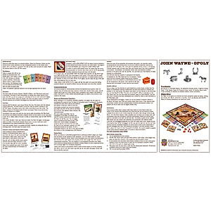 MasterPieces Opoly Board Games - John Wayne Opoly - Officially Licensed Board Games for Adults, Kids, & Family