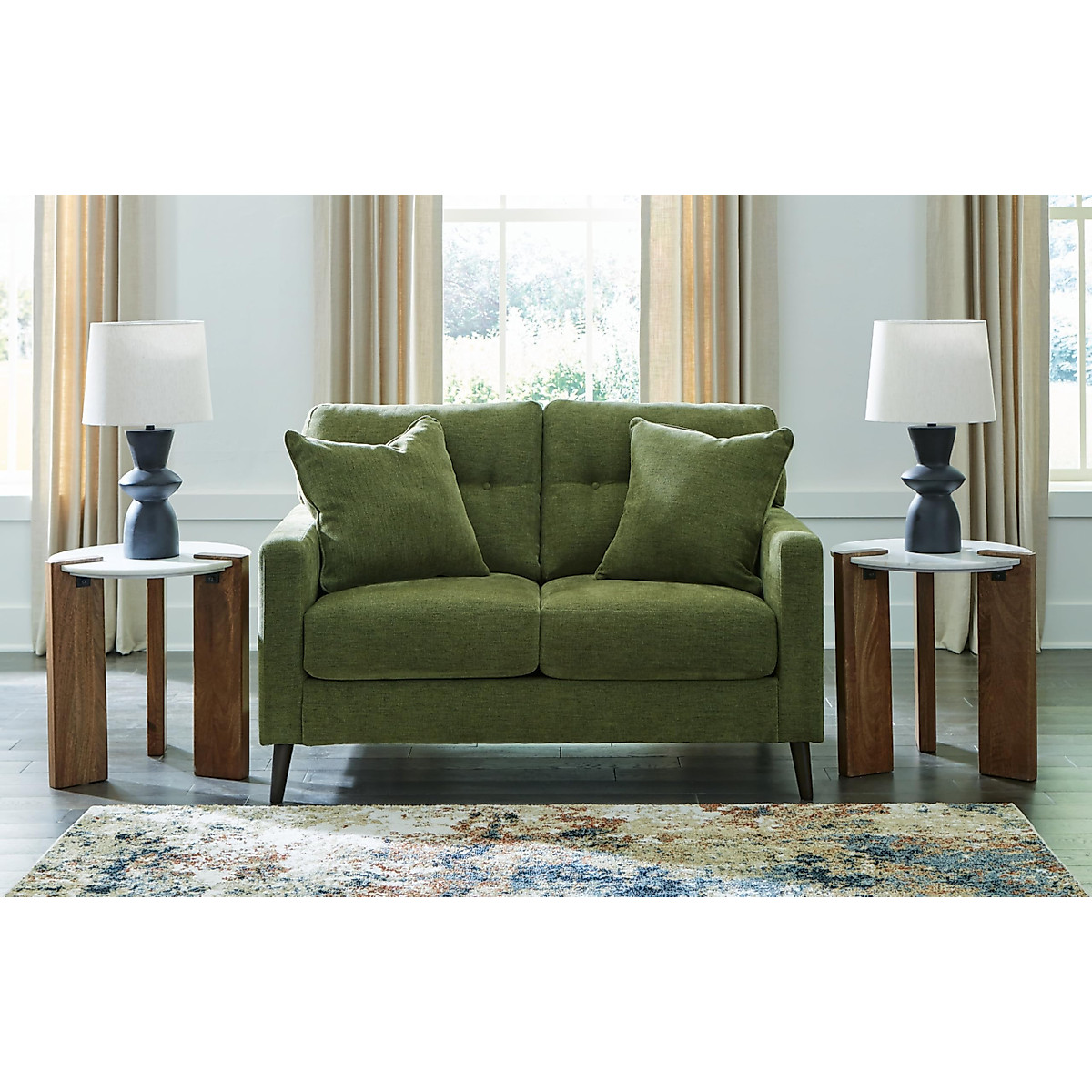 Signature Design by Ashley Bixler Loveseat Love Seats, 57" W x 38" D x 37" H, Green