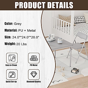 GAOMON Boys and Girls Folding Table and Chairs Set of 3, Portable Table and Chair with Pu Soft Cushion, No Installation Required, Suitable for Eating, Reading and Playing