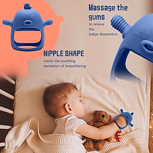 Baby Fruit Feeder Pacifier - 3 Pack | 1 Baby Food Feeder & 1 Baby Teether & 1 Baby Popsicle Molds | Breastmilk Popsicle molds | Teething Toys | Mesh Baby Feeder | Baby Feeding Set | Bebes (Steel Blue)