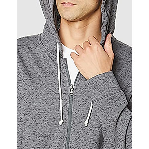 Under Armour Men's Rival Terry Full-Zip Hoodie, Pitch Gray Full Heather (012)/Onyx White, Medium