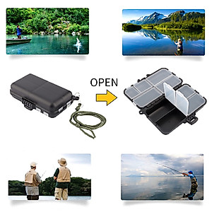 Yosoo Portable Fishing Tool Fishing Tacke Fish Lure Spoon Hook Bait Tackle Waterproof Storage Box Case Holder Container With 9 Compartments For Fishing Accessories Tool Black