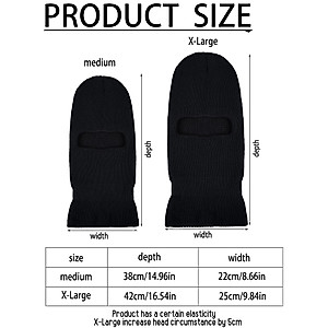 SATINIOR 1-Hole Knitted Full Face Cover Ski Mask, Adult Winter Balaclava Warm Knit Full Face Mask for Outdoor Sports Black, 38 x 22 cm/ 14.96 x 8.66 inches