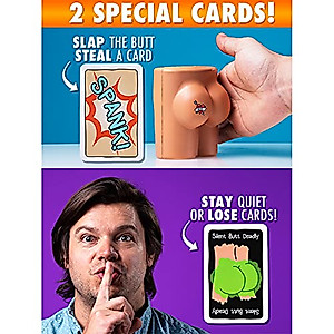 Bunch of Butts Card Game- Fast Paced, Funny Family Game, Easy to Learn, Portable &Travel Friendly for Any Occasion, Includes Card Holder & 71 Cards, 2 to 8 Players, 10 to 15 Min Play Time, Ages 7+