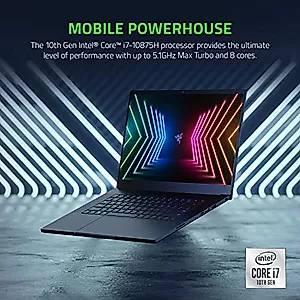 Razer Blade 15 Gaming Laptop: NVIDIA GeForce RTX 3070-10th Gen Intel 8-Core i7 CPU - 15.6” FHD 360Hz - 16GB RAM - 1TB SSD - CNC Aluminum - Chroma RGB - THX Spatial Audio - Thunderbolt 3