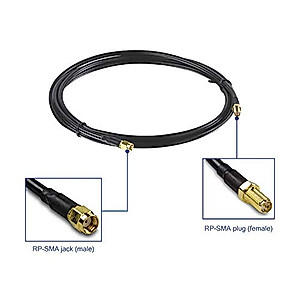 TRENDnet Low Loss RP-SMA Male to RP-SMA Female Antenna Cable, 2 M (6.5 ft.), 1.45 Db Max Signal Loss, TEW-L102